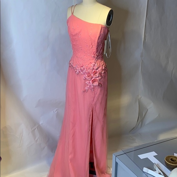 Xcite Prom | Dresses | Peach One Shoulder Gown | Poshmark